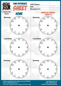 Time Difference Sheet - Little Troopers