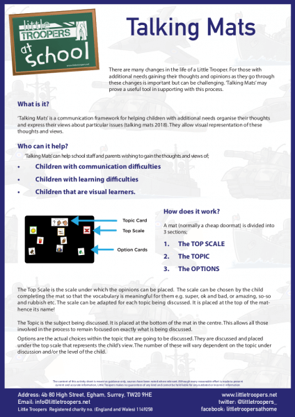 Changing Schools - Talking Mats - Little Troopers