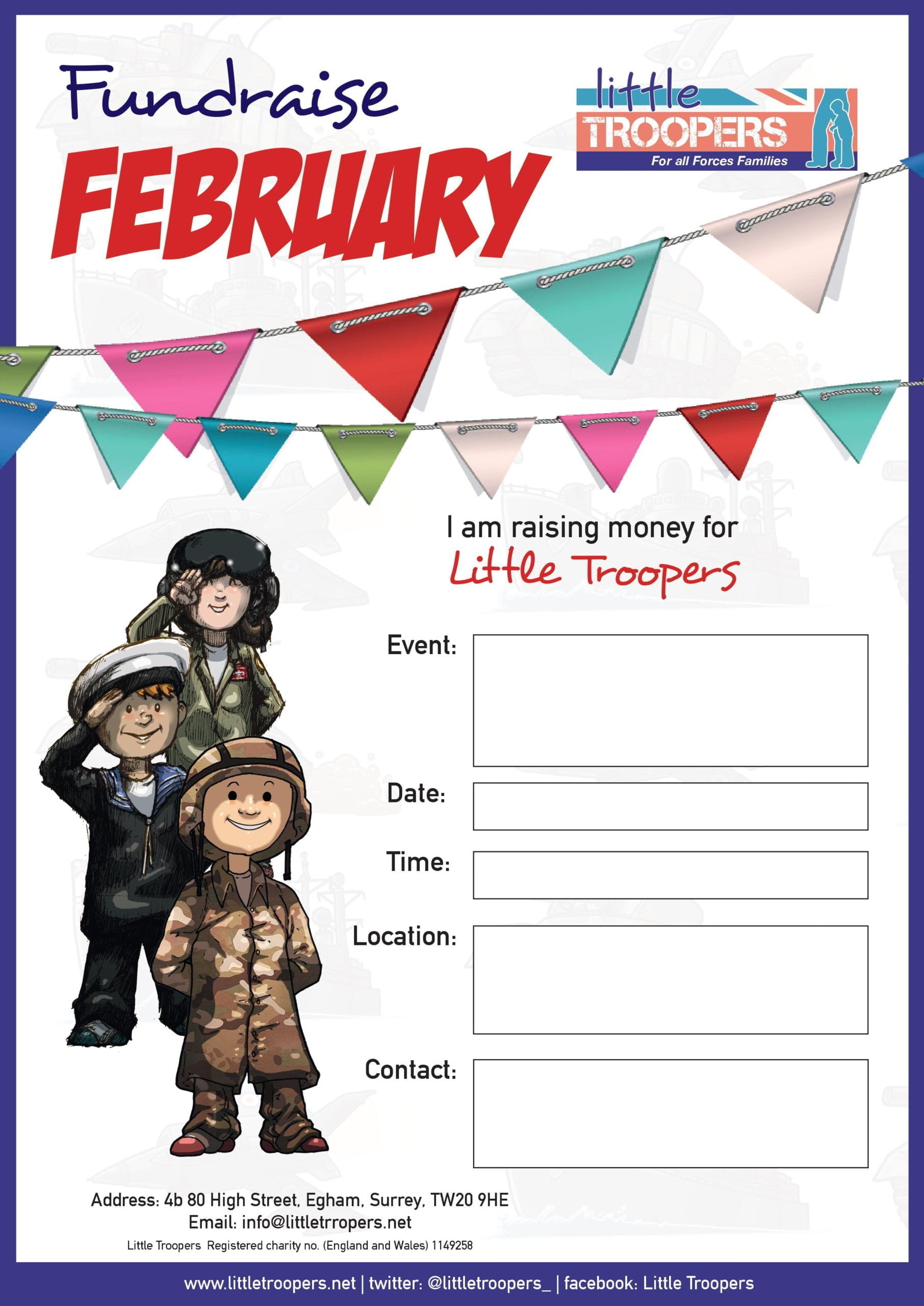 Fundraise February Event Poster - Little Troopers