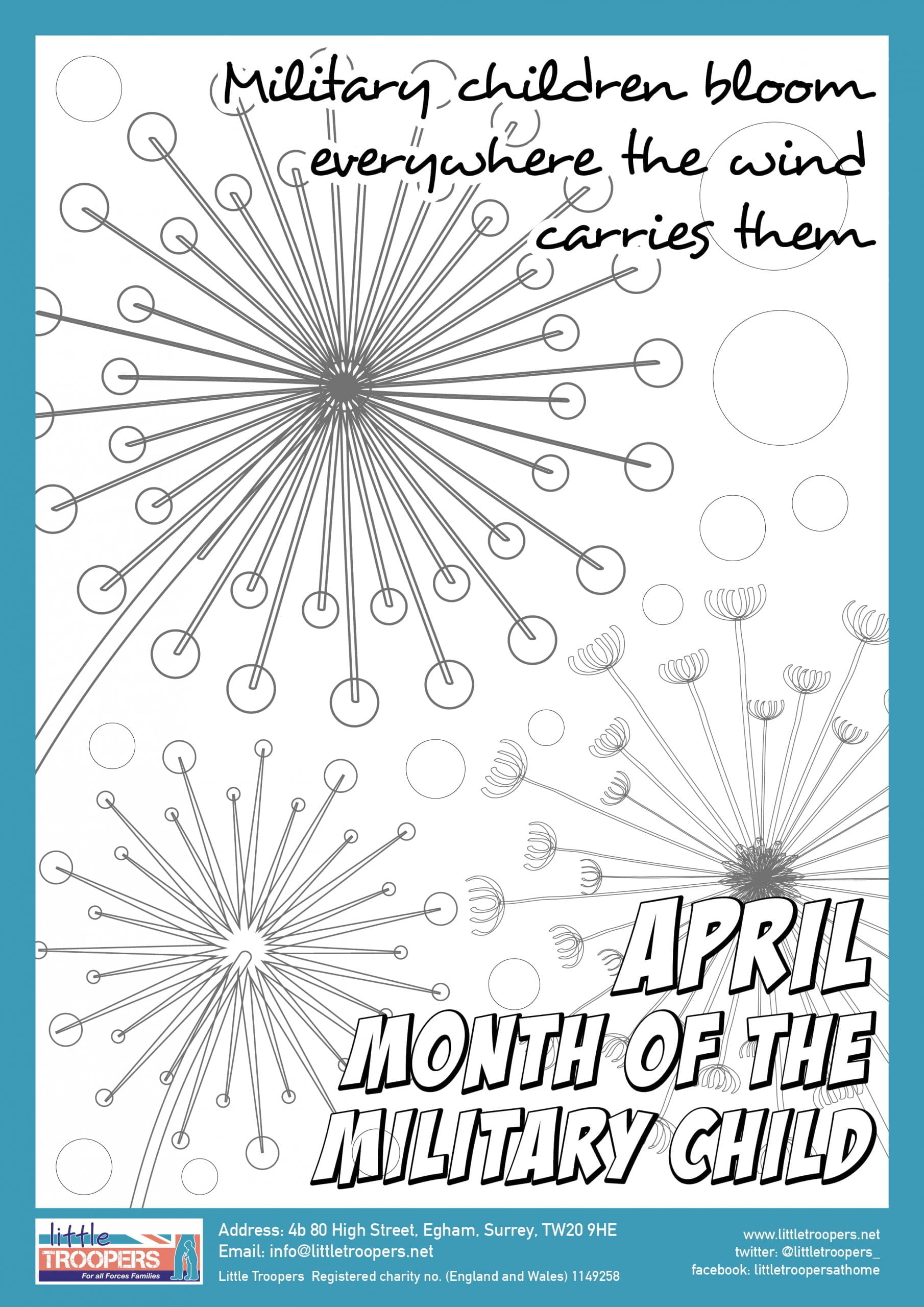 Month Of The Military Child Dandelion Colouring In Little Troopers Month Of The Military Child Dandelion Colouring In Little Troopers