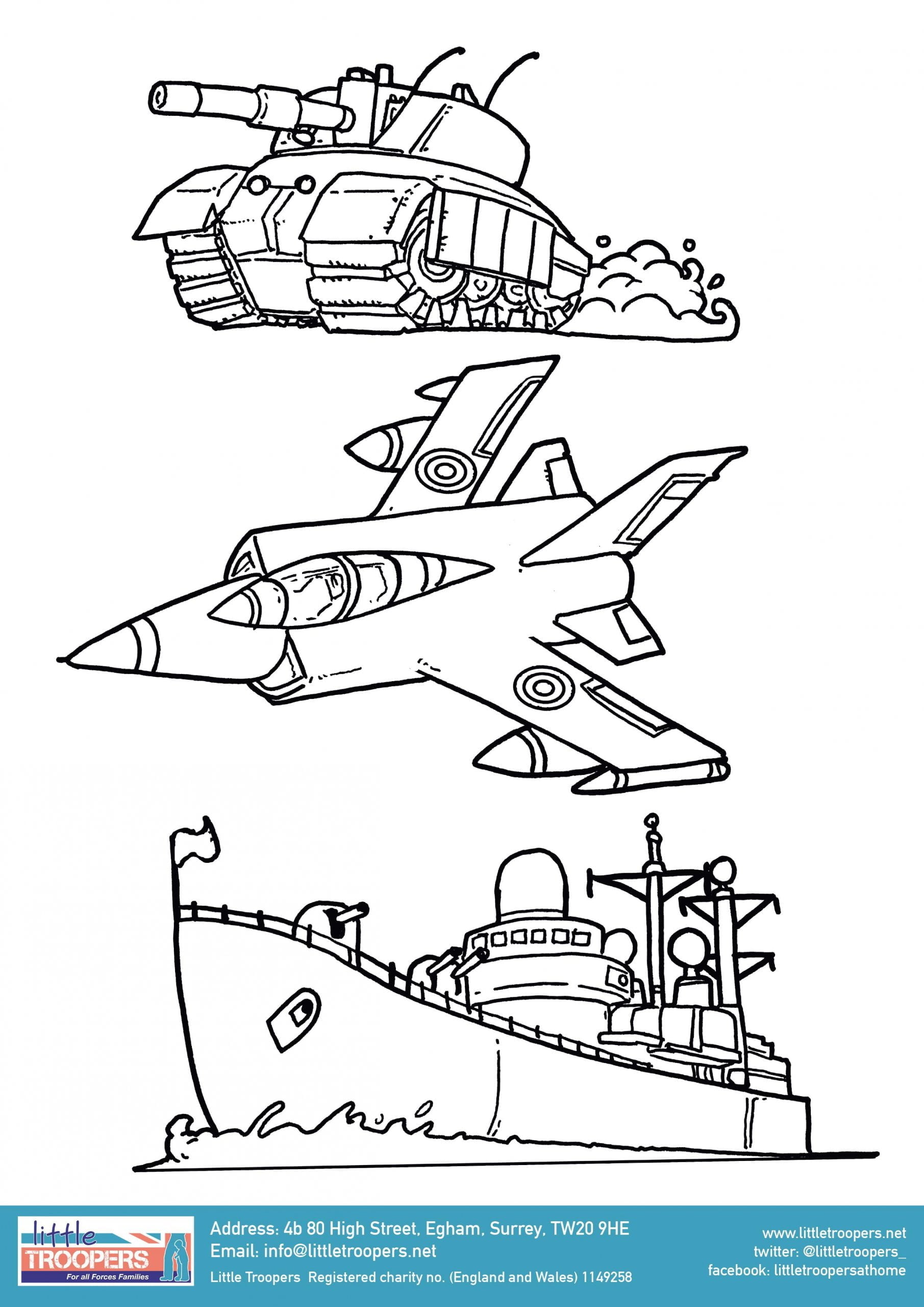 Colouring in - vehicles - Little Troopers