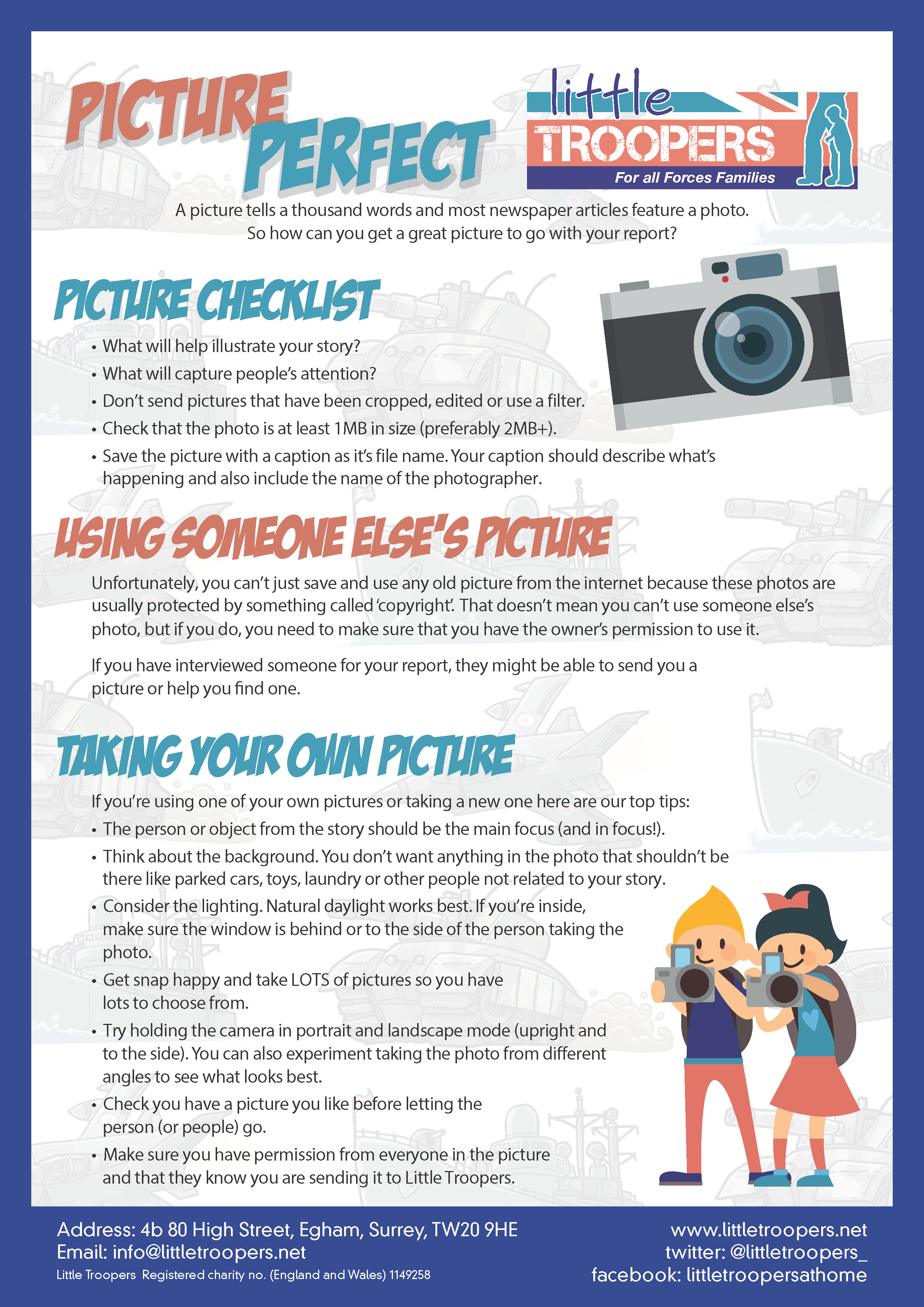 Picture Perfect - HELP SHEET - Little Troopers
