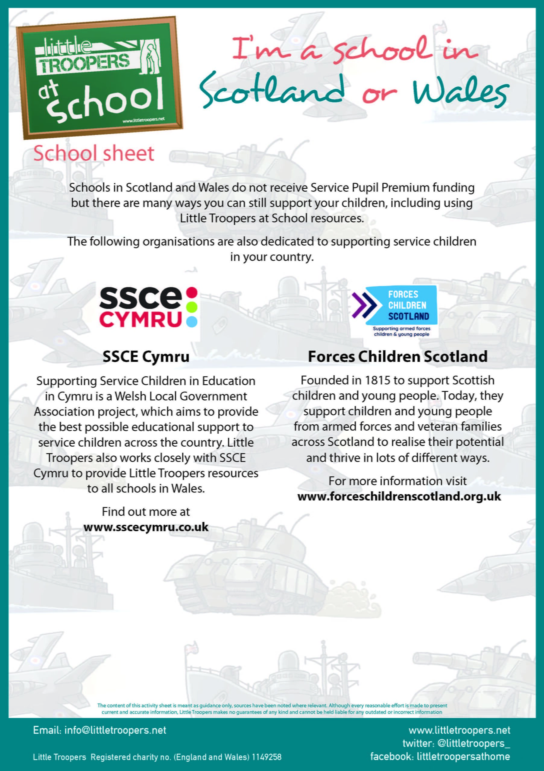 School Info Sheet - Different nations - Little Troopers