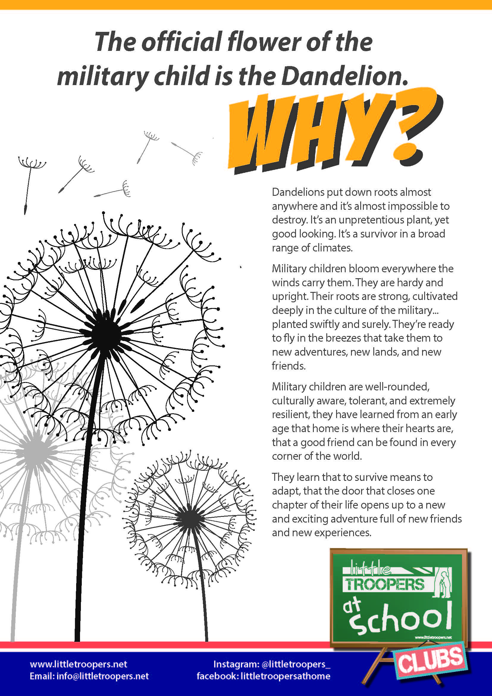 Little Troopers Club - Dandelion Poem Poster - Little Troopers
